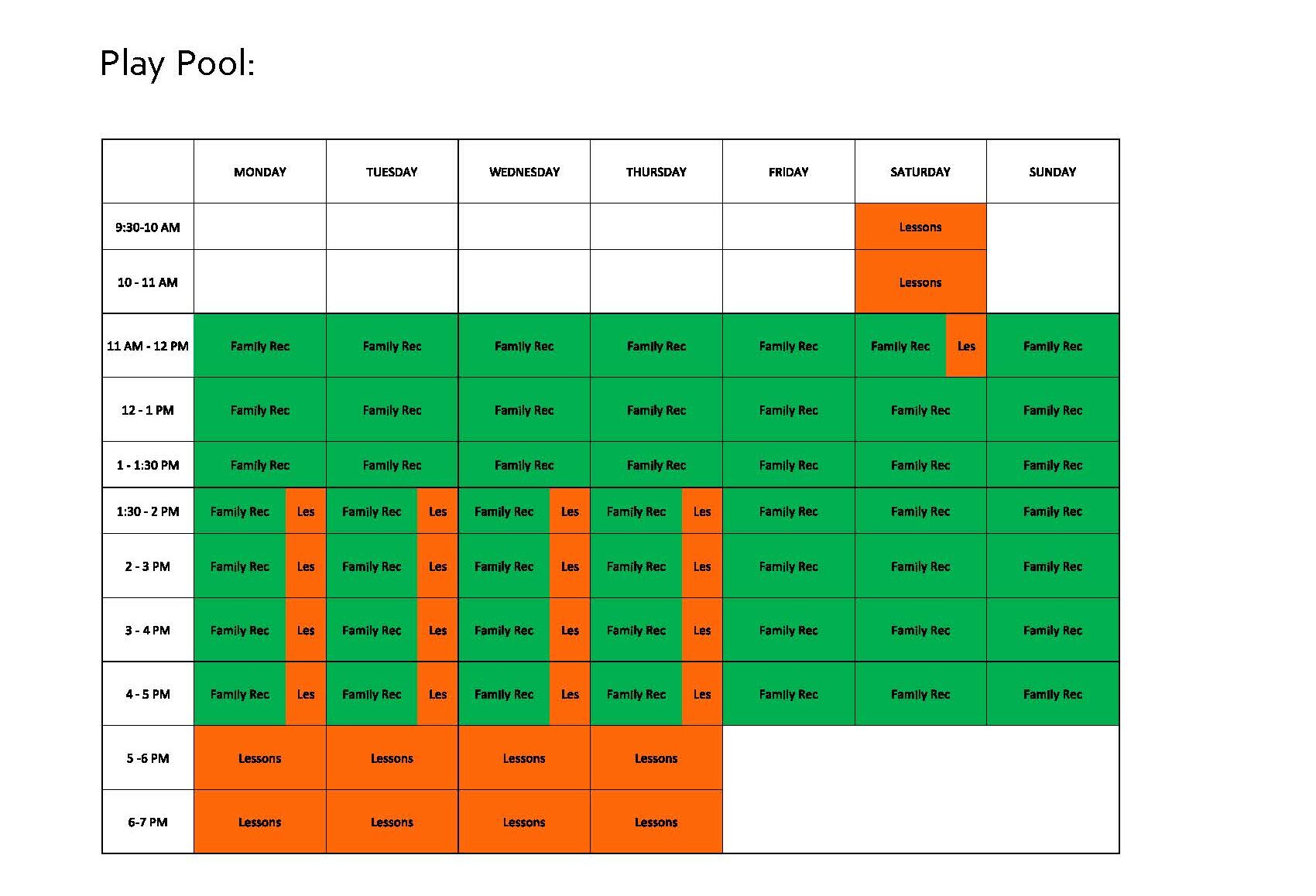 Pool Schedule - Palo Alto Swim